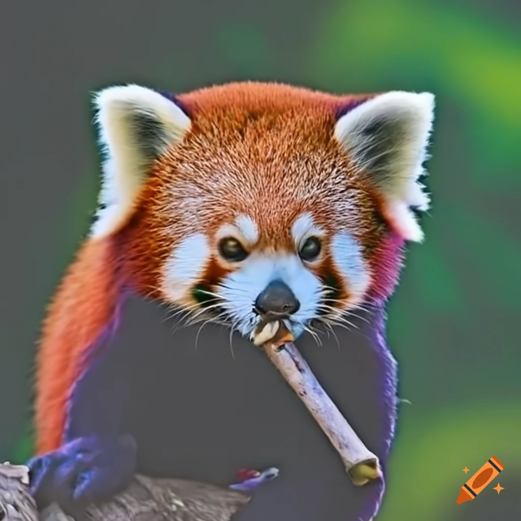 Red panda enjoying a smoke on Craiyon