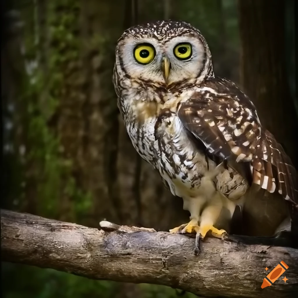 Illustration of a cooking owl on Craiyon