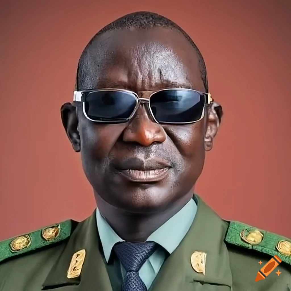 Photo of Mamady Doumbouya, the interim President of Guinea on Craiyon