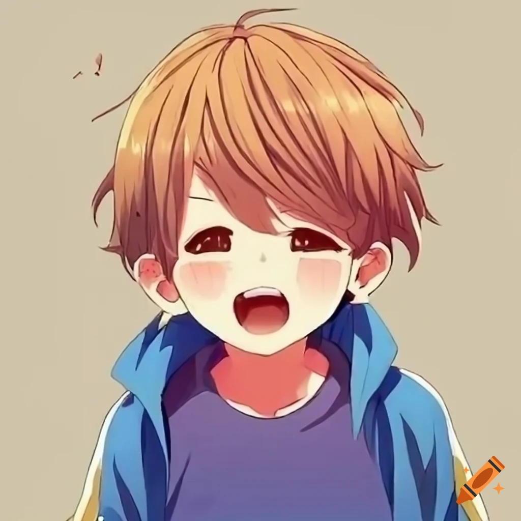 Adorable anime kid with a unique smile on Craiyon