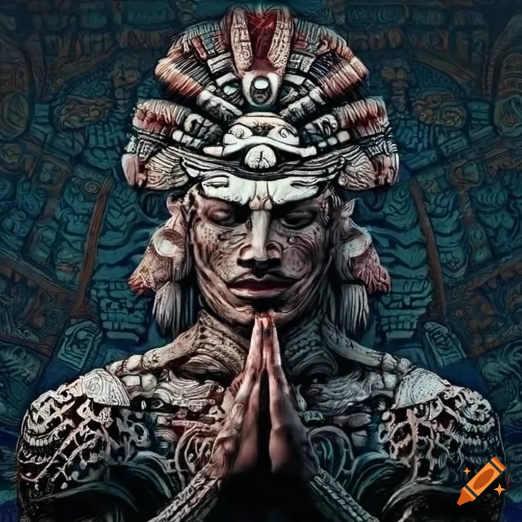 Aztec Inspired Artwork Of A Man Meditating In A Void On Craiyon