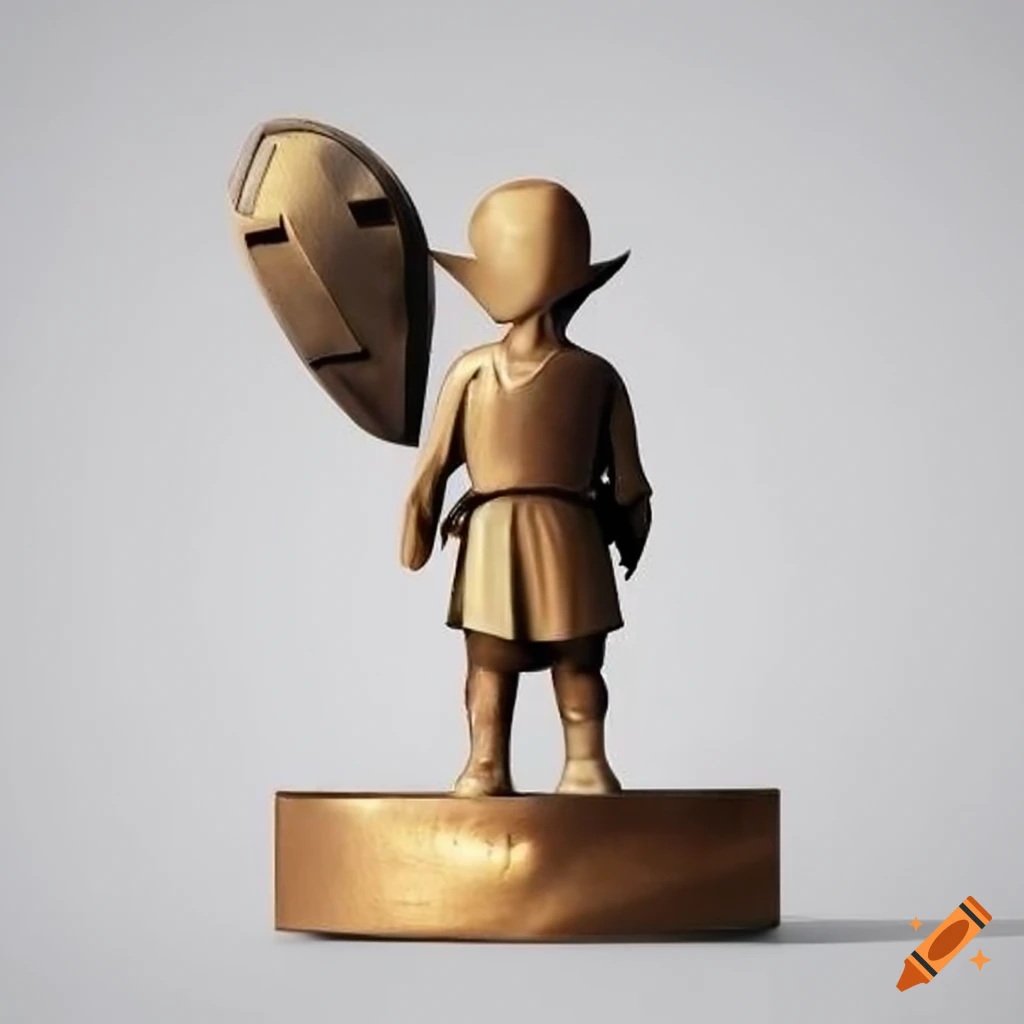 Metal sculpture of Zelda game by Norman Rockwell on Craiyon