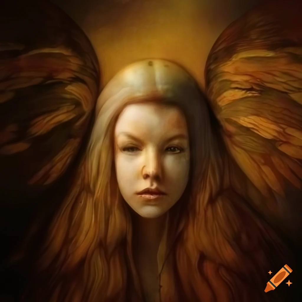 Stunning angel with hood in a fantasy painting on Craiyon