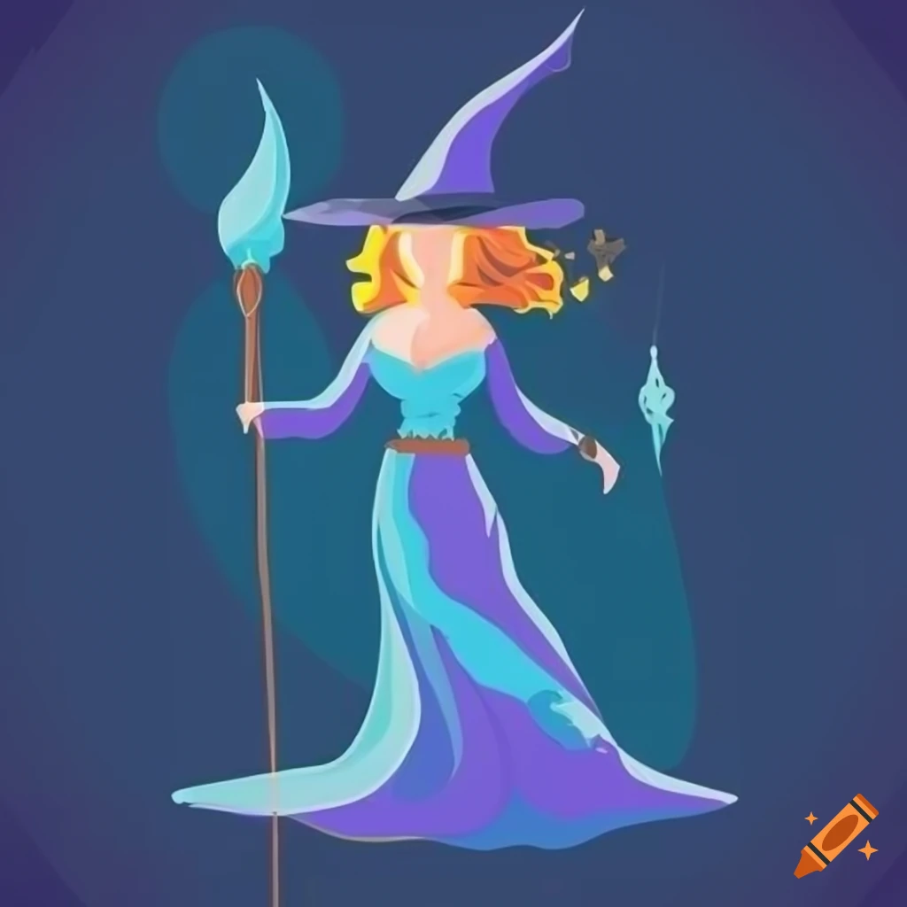 Logo design of a beautiful witch on Craiyon
