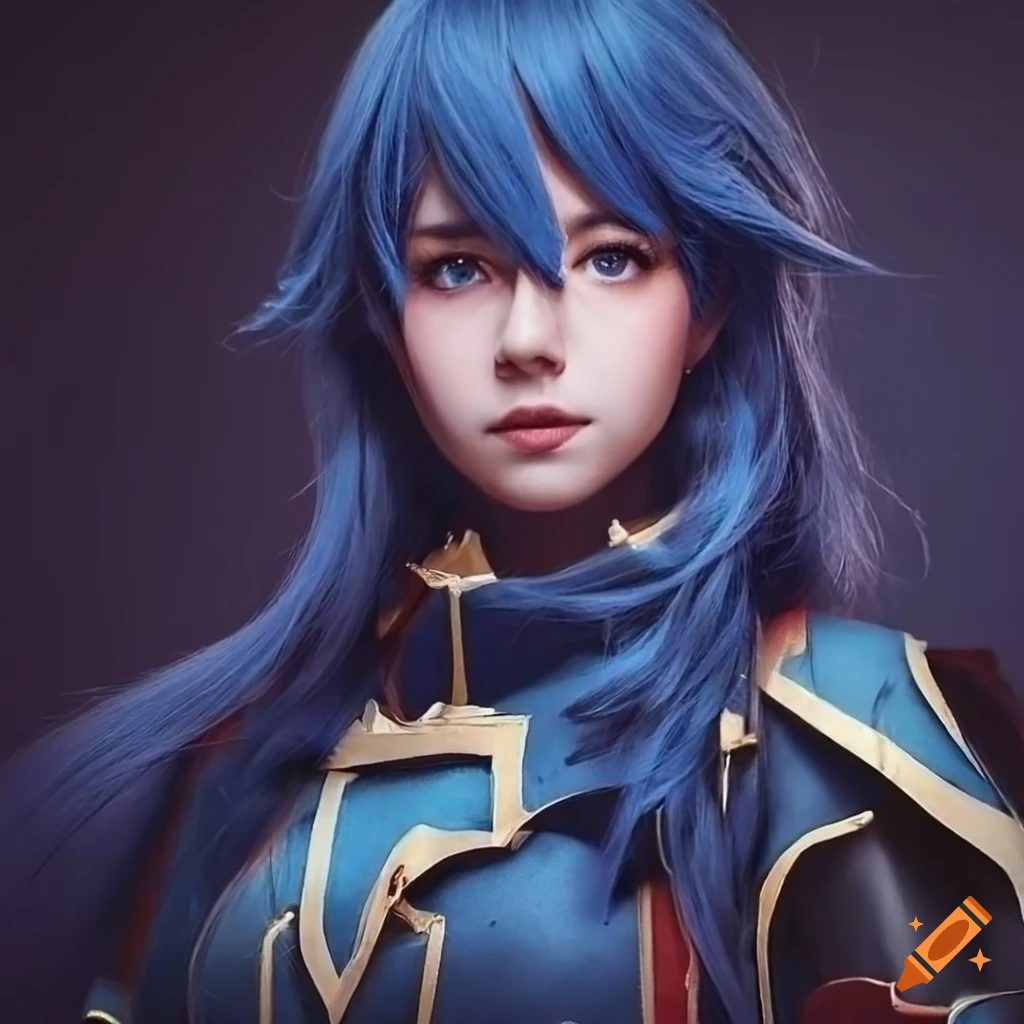 Close-up portrait of lucina cosplay on Craiyon
