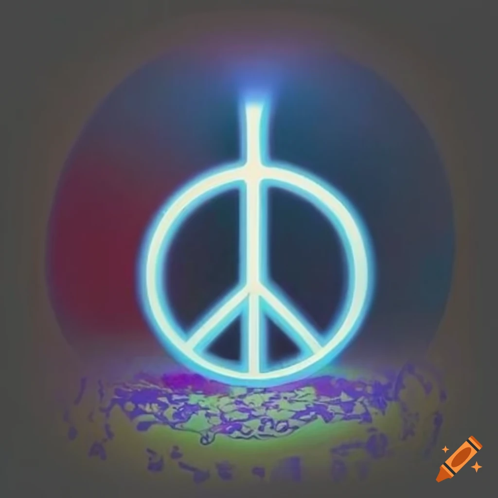 Heart and peace symbols with a touch of progressive rock sound on Craiyon