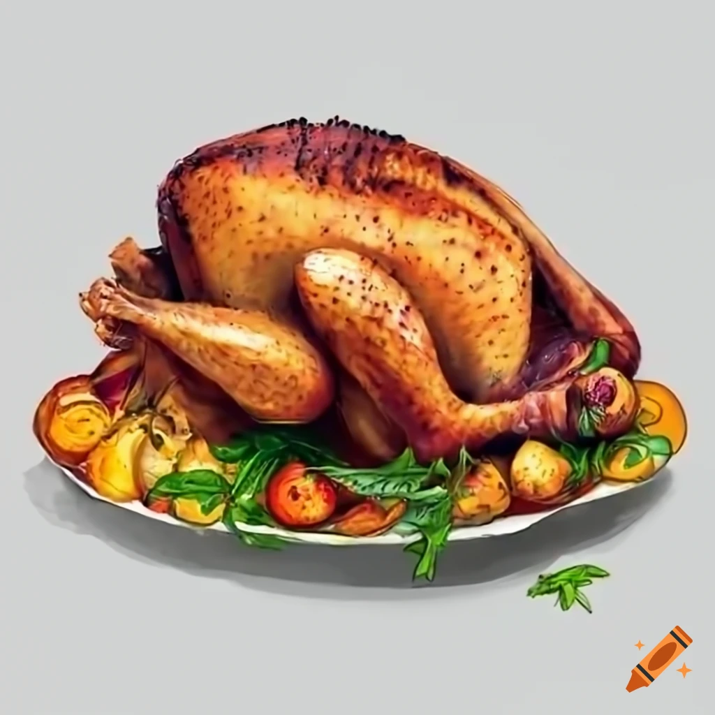 Thanksgiving turkey on a plate on Craiyon
