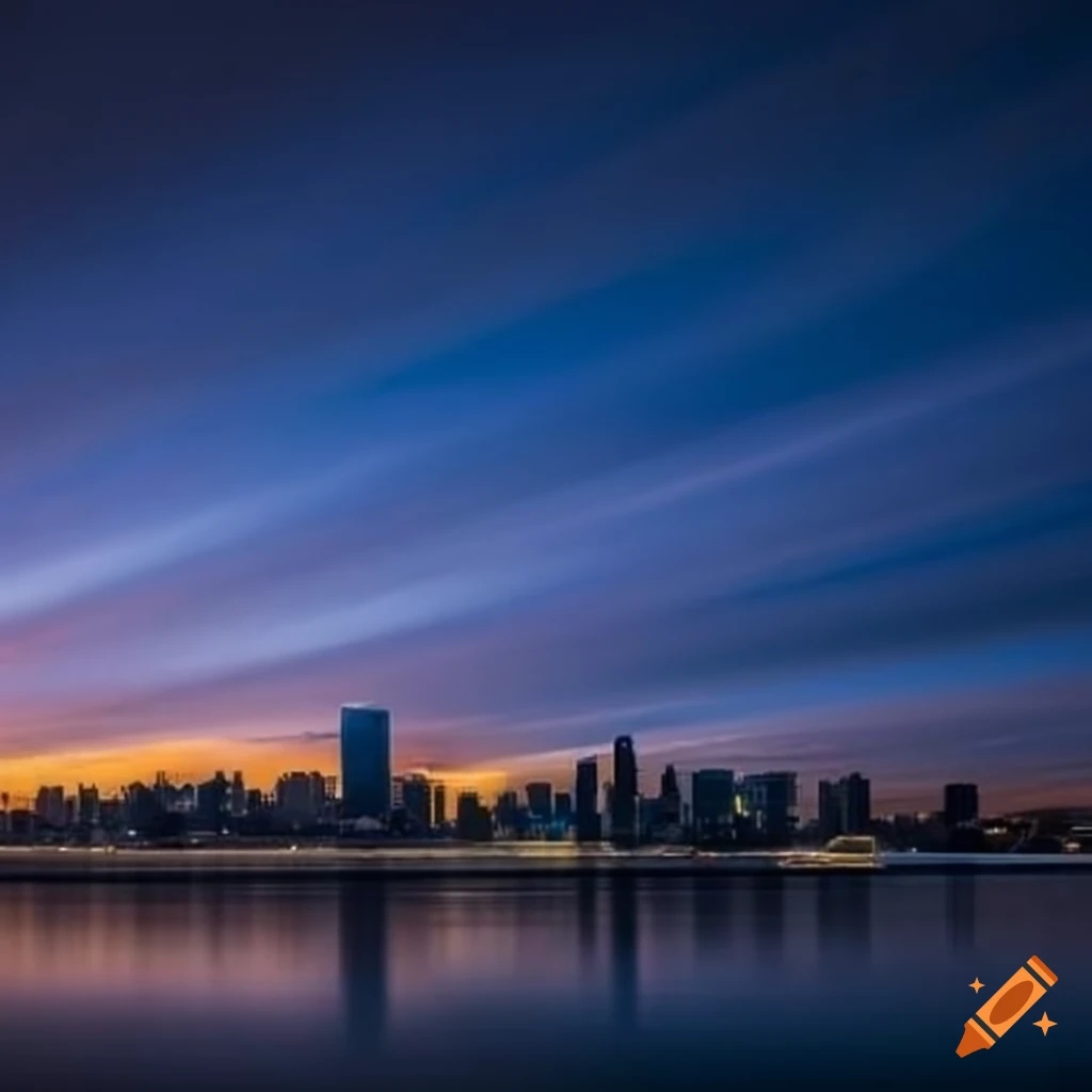 Futuristic cityscape with Saturn-like clouds on Craiyon