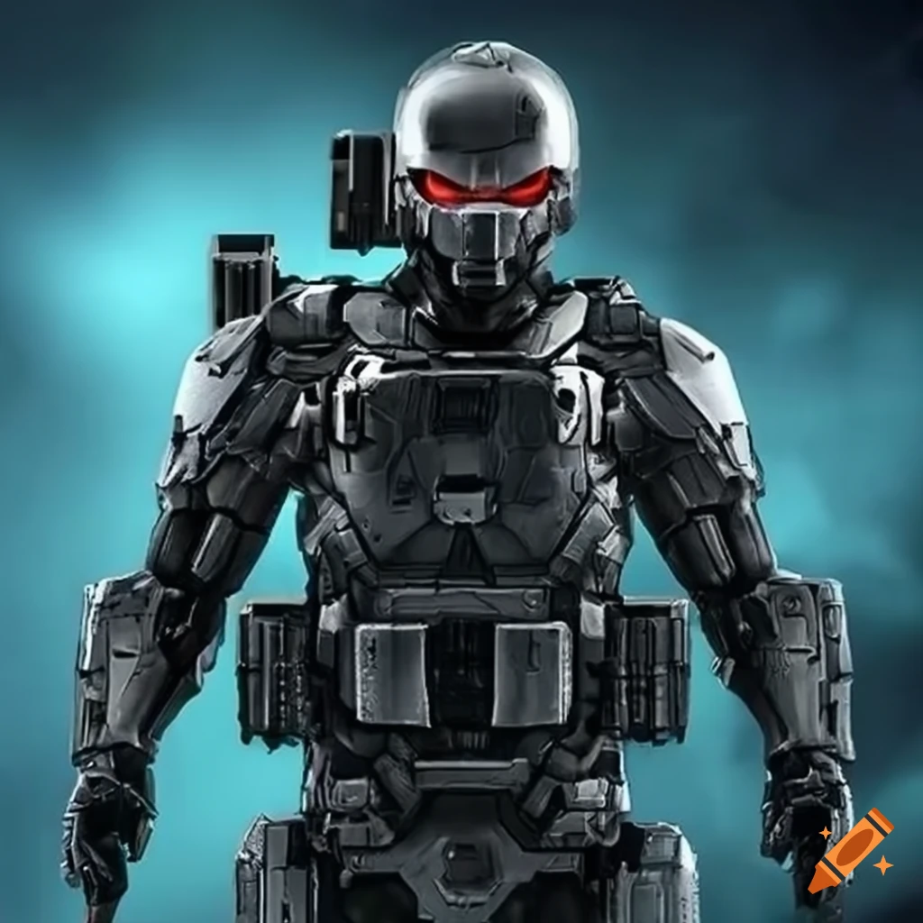 Futuristic soldier androids made of platinum and silver on Craiyon