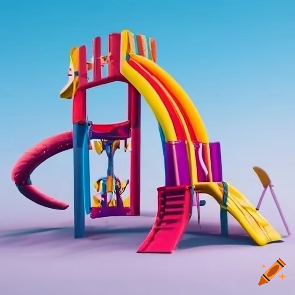 Surrealist playground with vibrant colors
