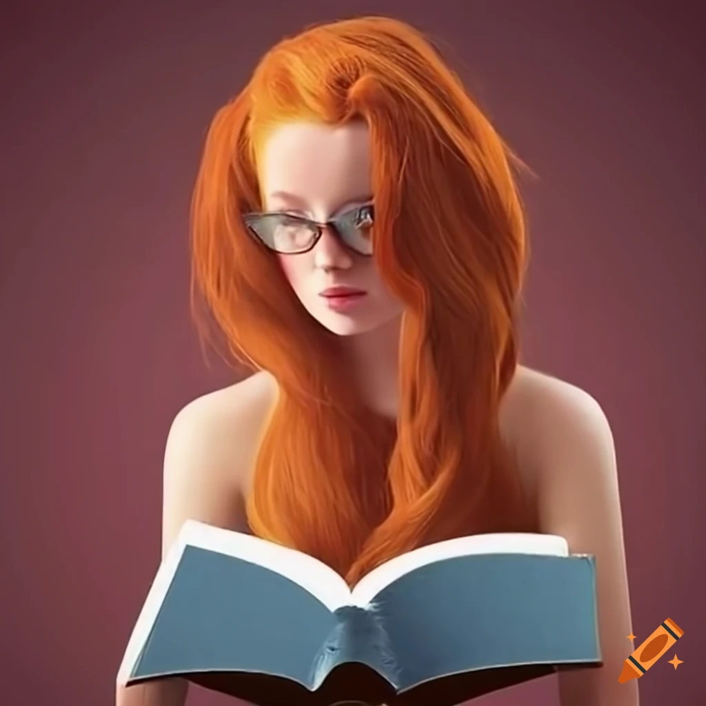 Redhead Person Reading A Book On Craiyon