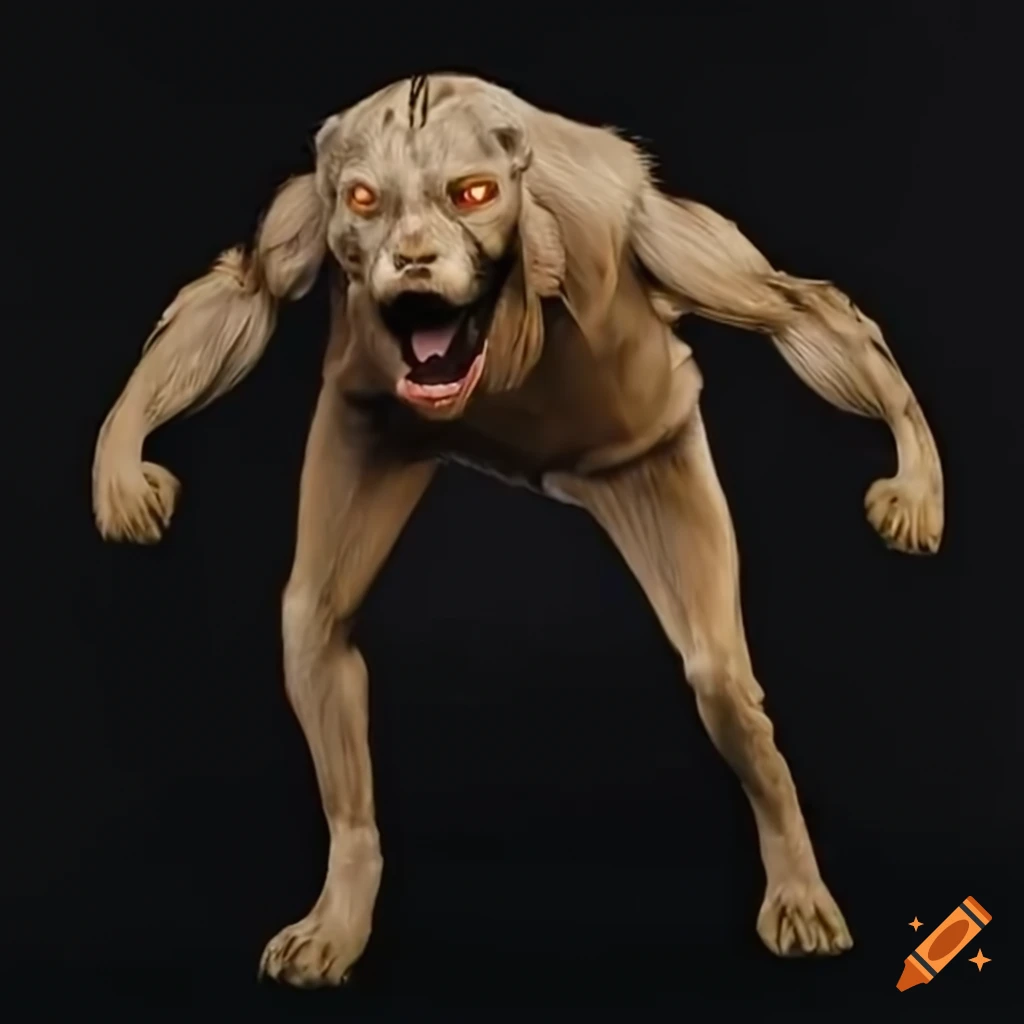 Image of a muscular humanoid dog on Craiyon