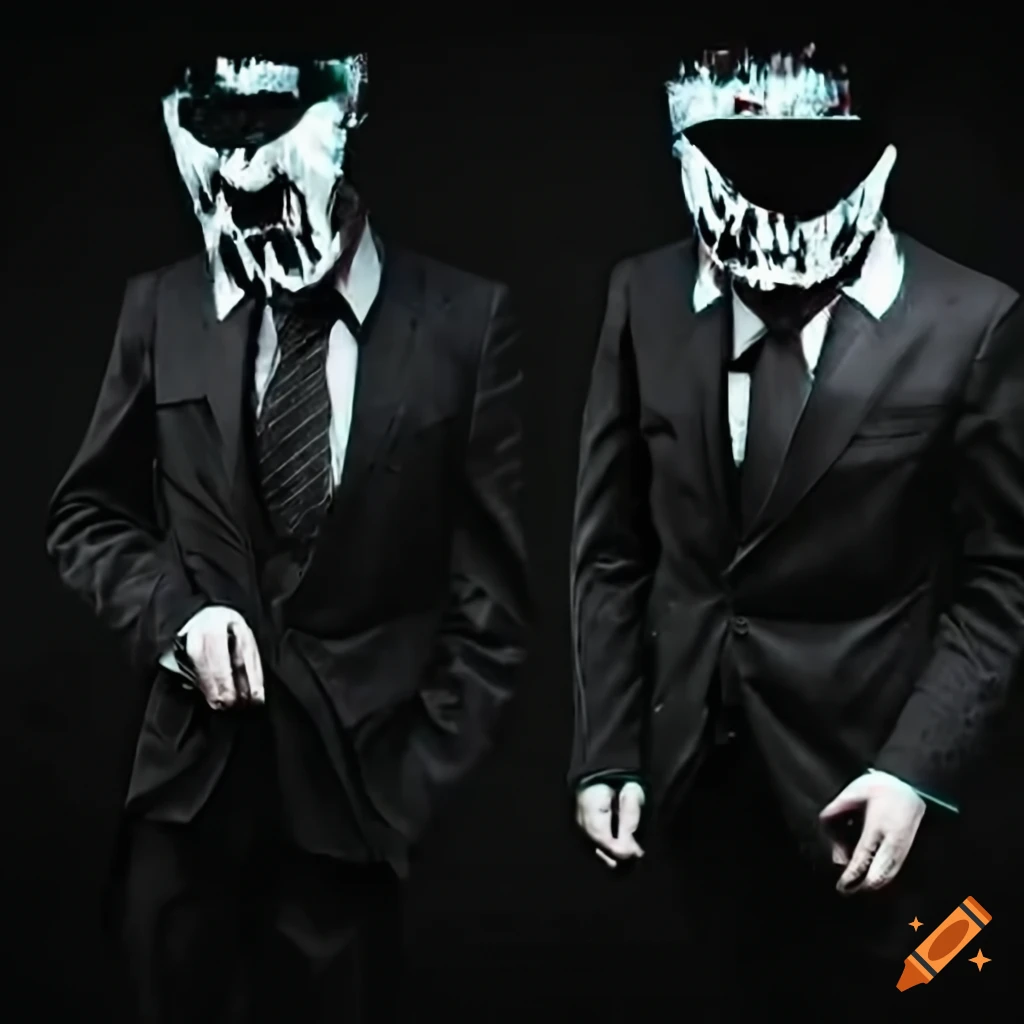 Distorted black and white photo of a man in a suit