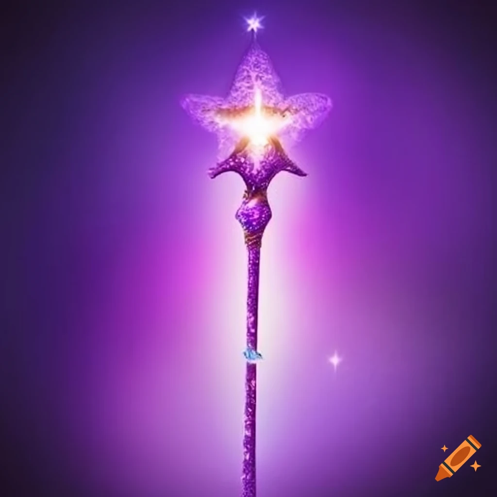 Purple star fairy wand