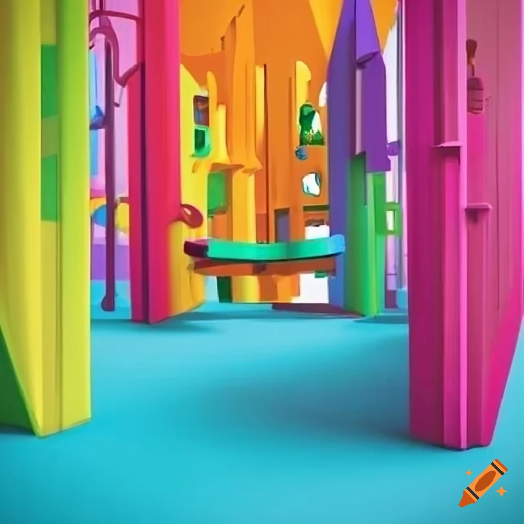 Wacky indoor playground with a liminal atmosphere on Craiyon