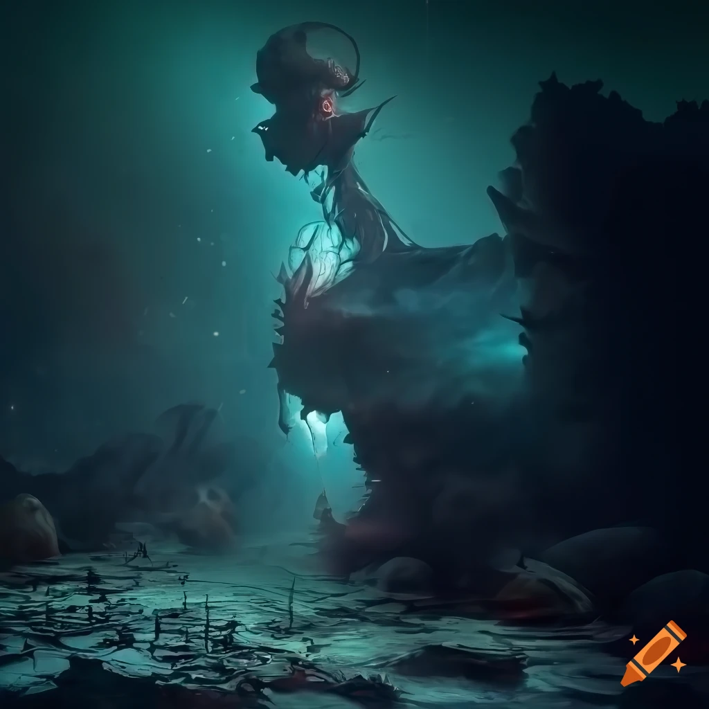 Magical stump in an underground garden at night on Craiyon