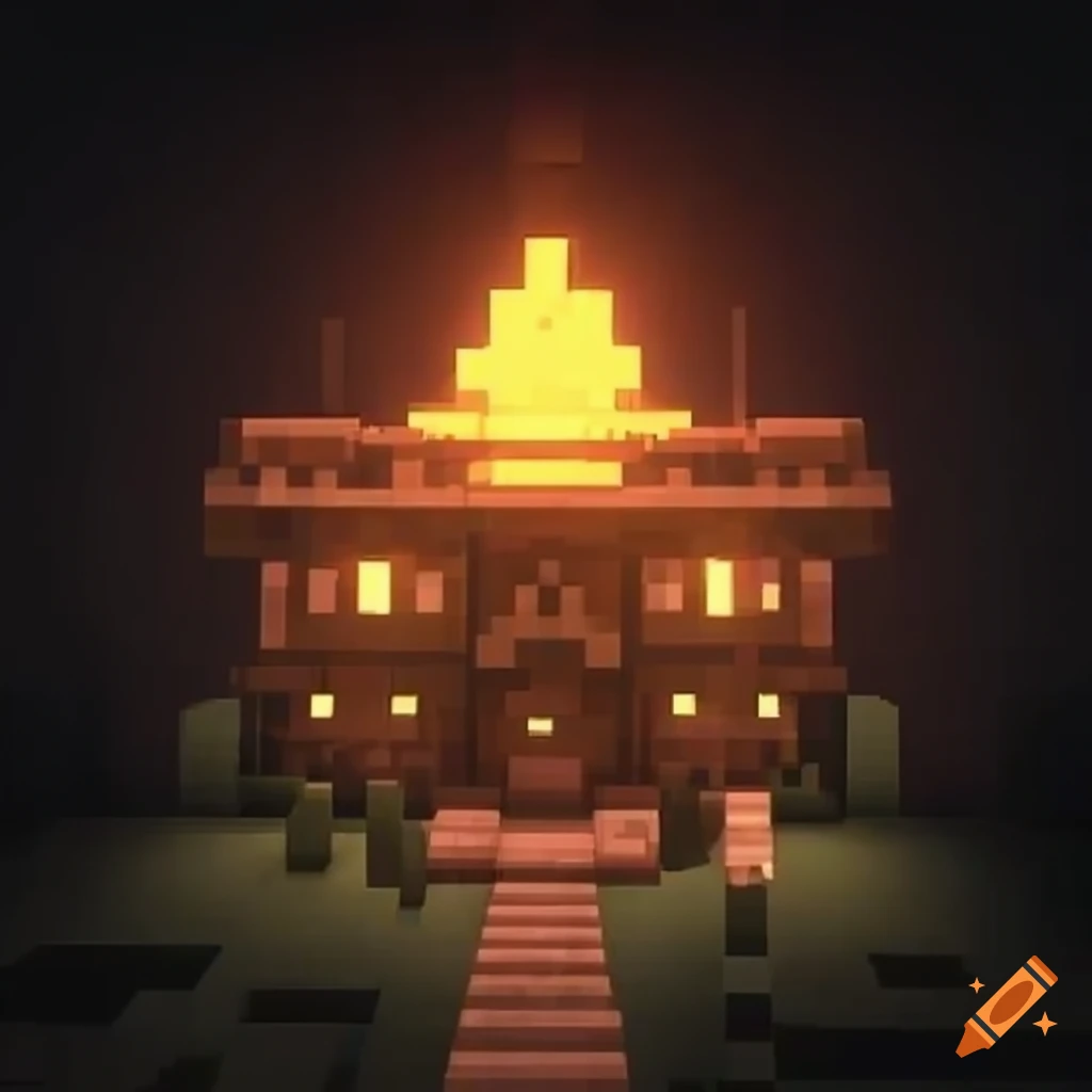 Image of a protective laser-equipped house in minecraft