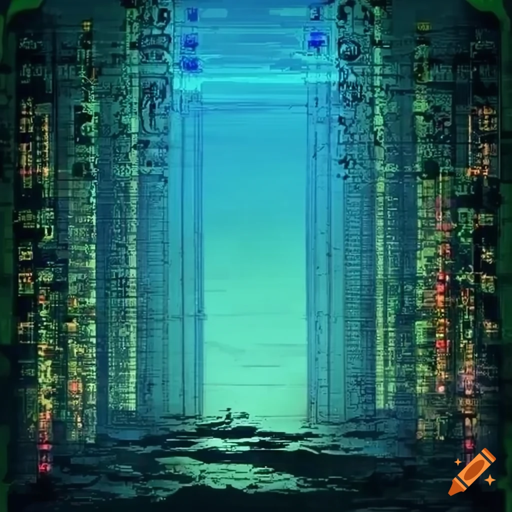 Wallpaper art of an old map with matrix-style text and cosmic ...