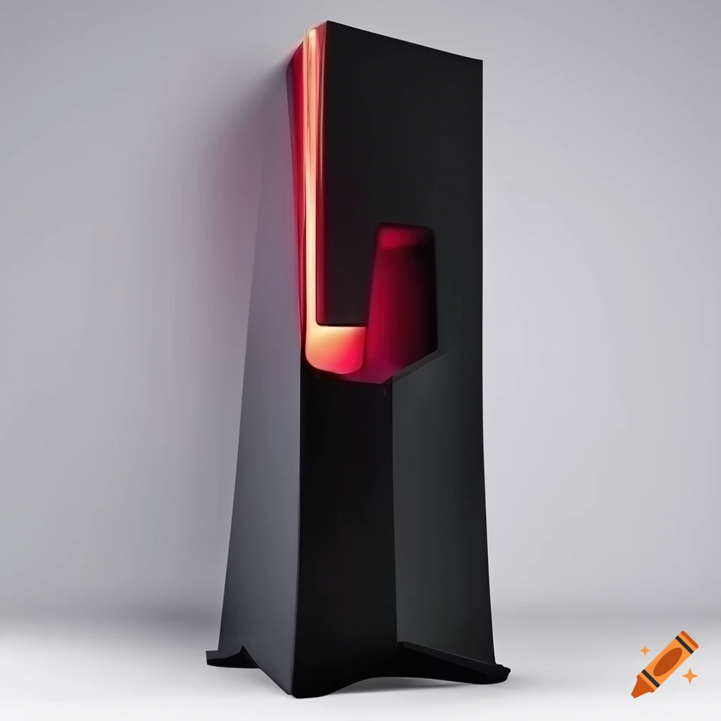 Photograph of a modern vertical gaming console with unique lighting on ...
