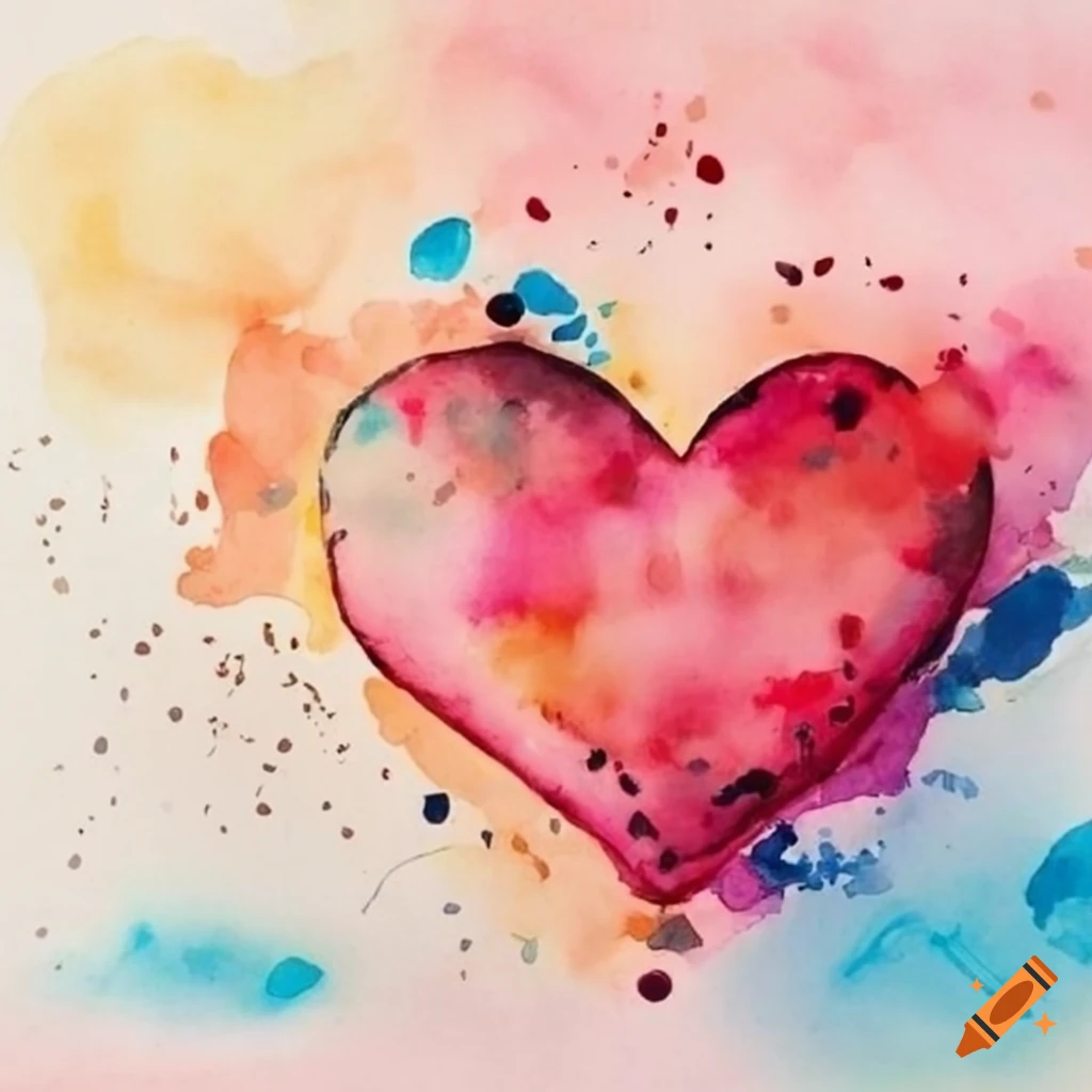 Watercolor Love themed Postcard On Craiyon