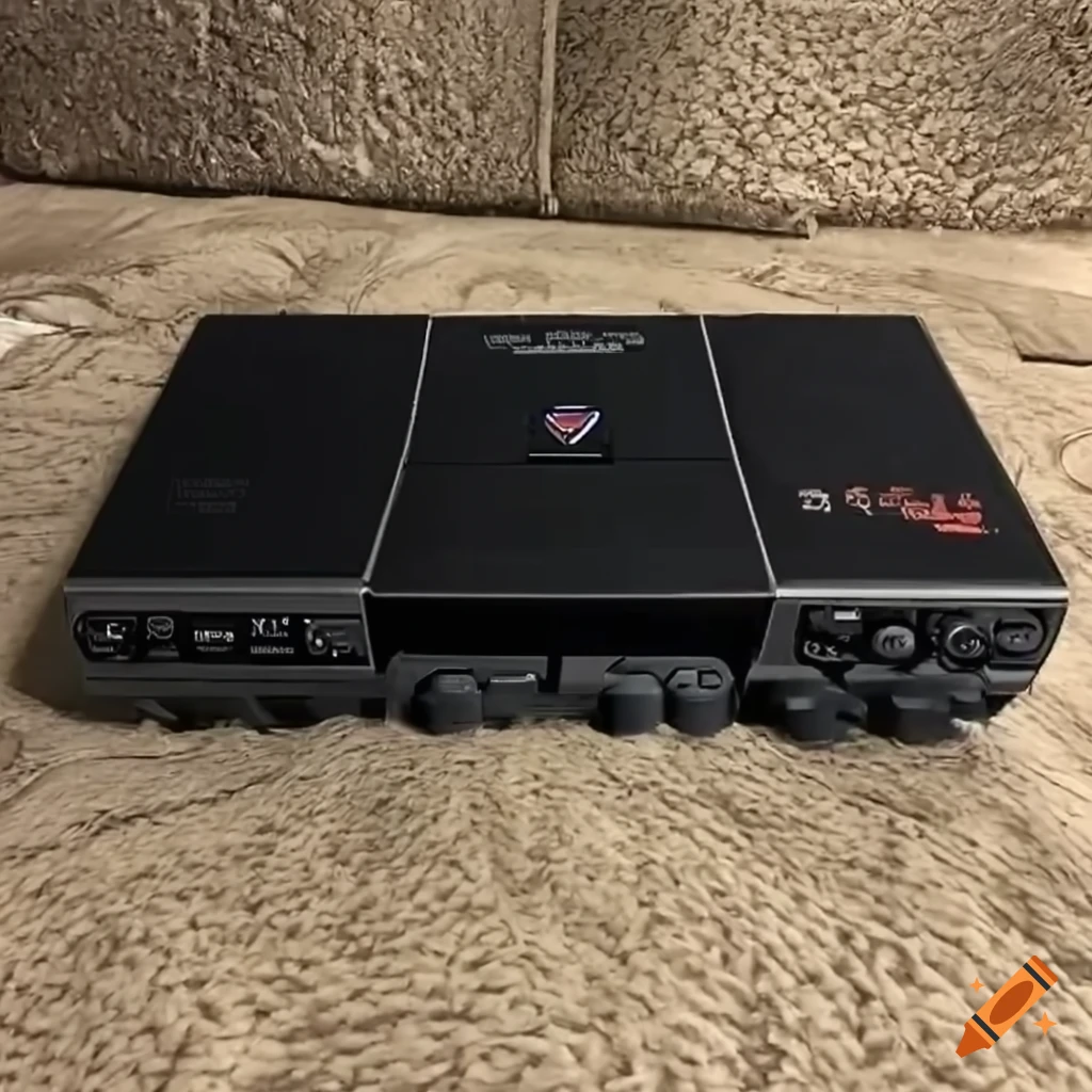 Vintage playstation 2 console on vhs horror tape on Craiyon