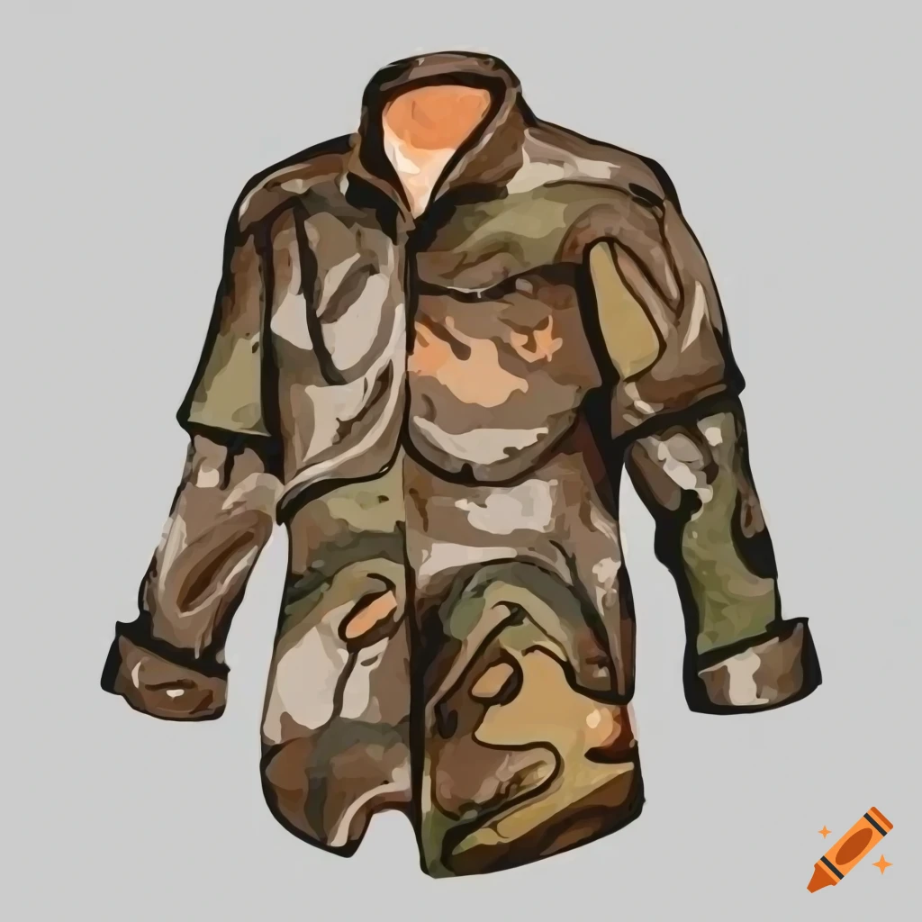 Vector illustration of a camo hunting shirt on Craiyon
