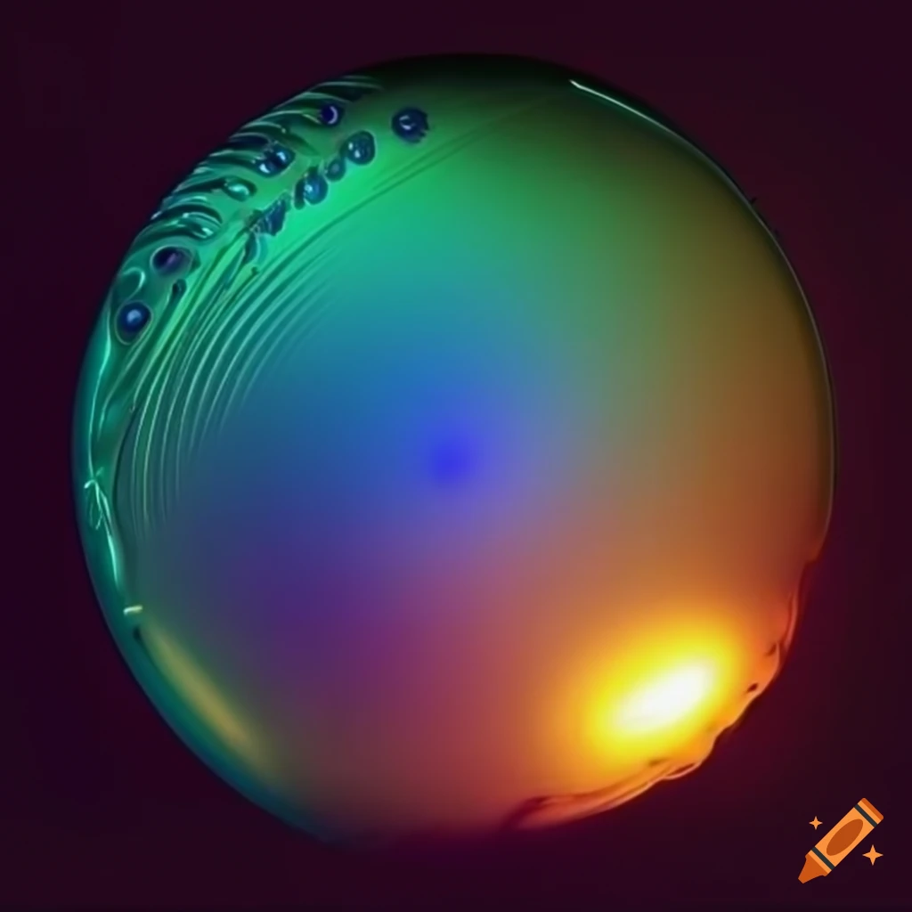 Image of futuristic metallic liquid in a circle
