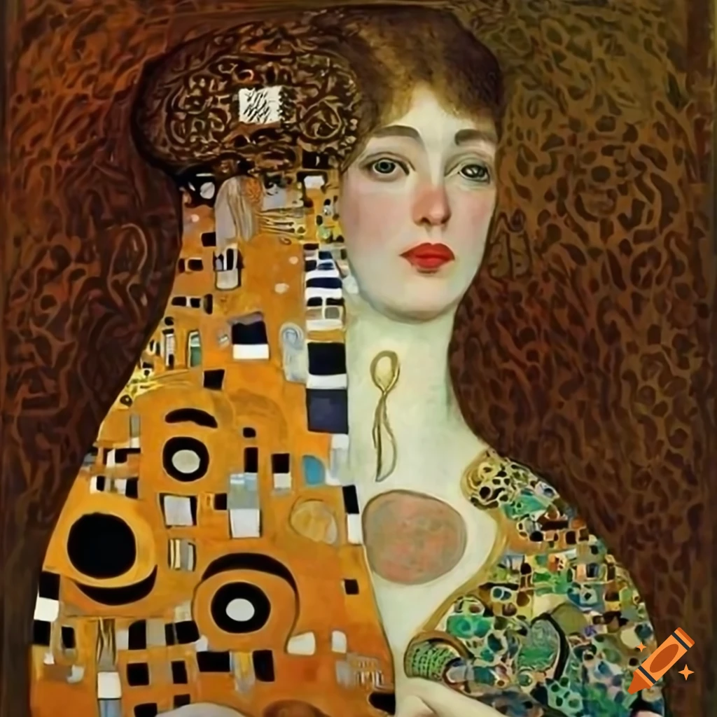 Artwork inspired by gustav klimt with animals on Craiyon