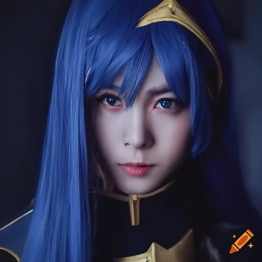 Close-up portrait of lucina cosplay on Craiyon