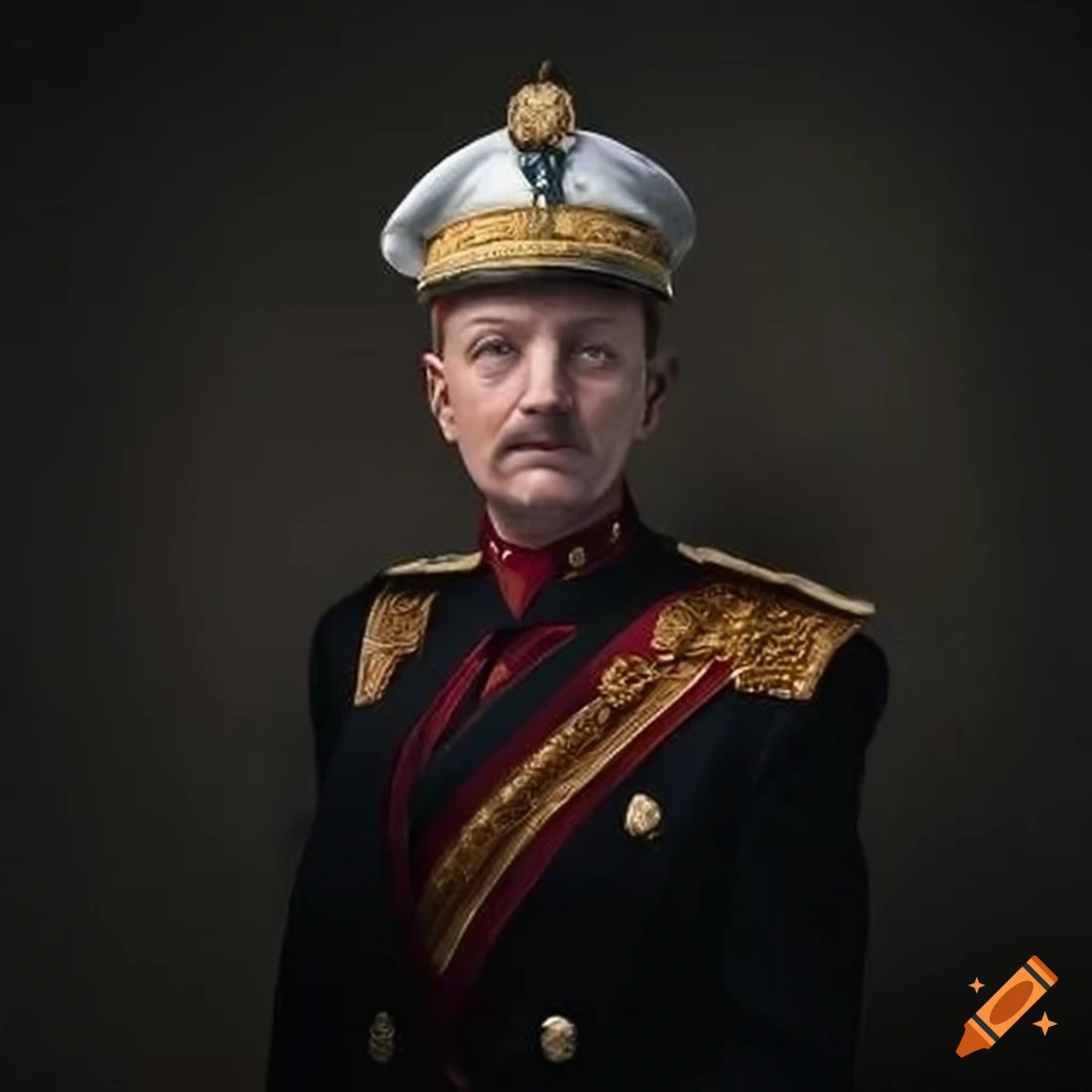 Merchant president in uniform on Craiyon