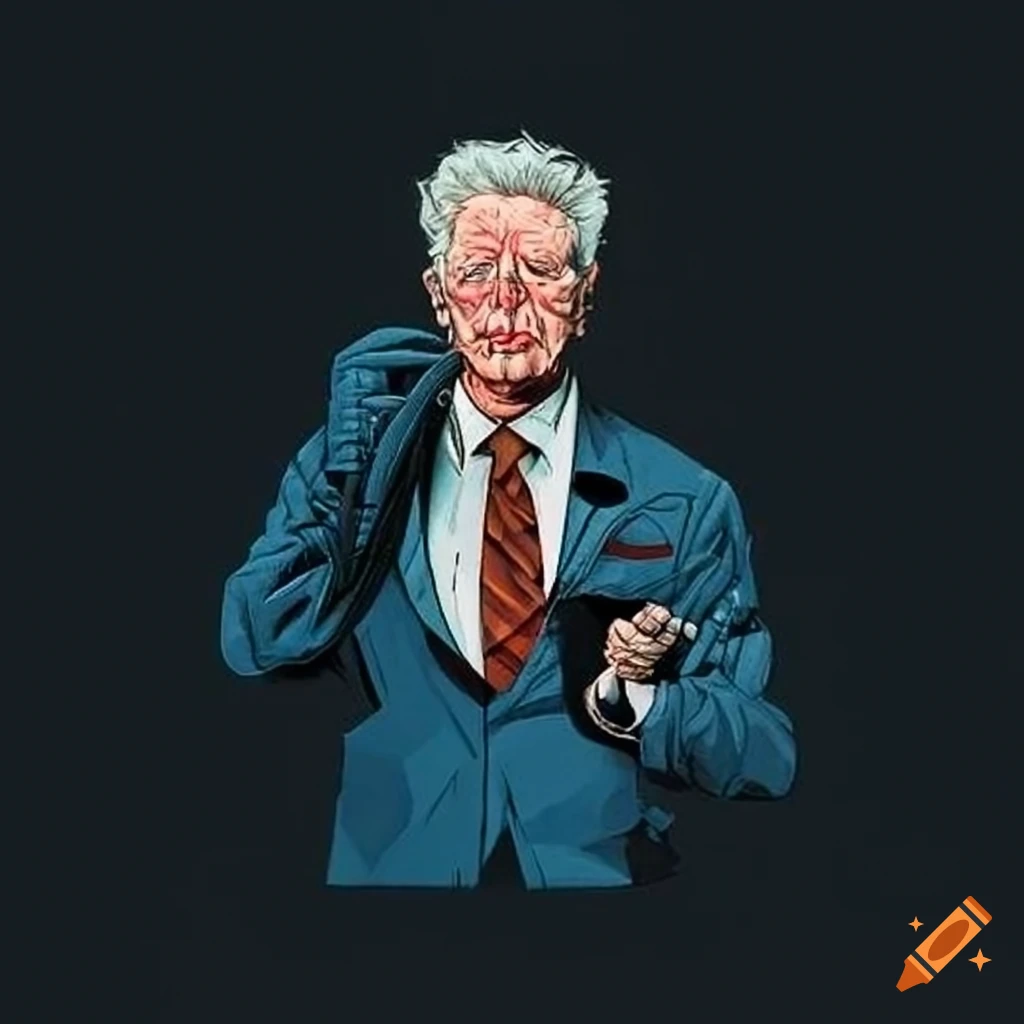 Illustration of a modern batman villain in a jacket on Craiyon