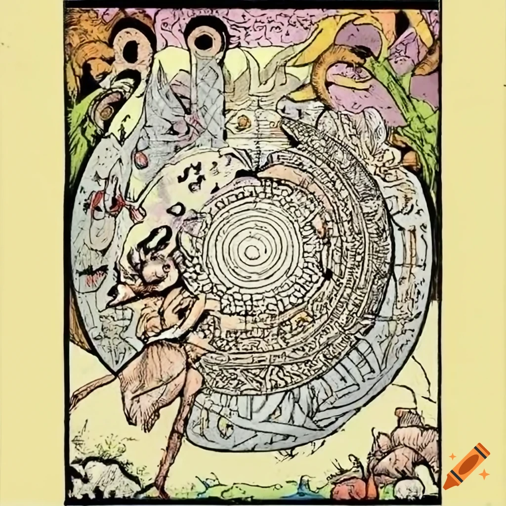 Graphic comic book illustration with intricate designs on Craiyon