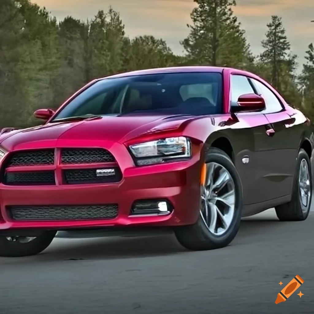 Red and dark purple shiny chrysler pt cruiser on Craiyon