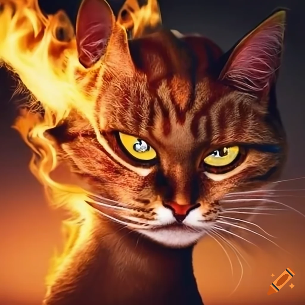 Fire cat on Craiyon