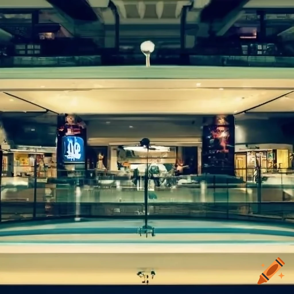 Liminal mall scene on Craiyon