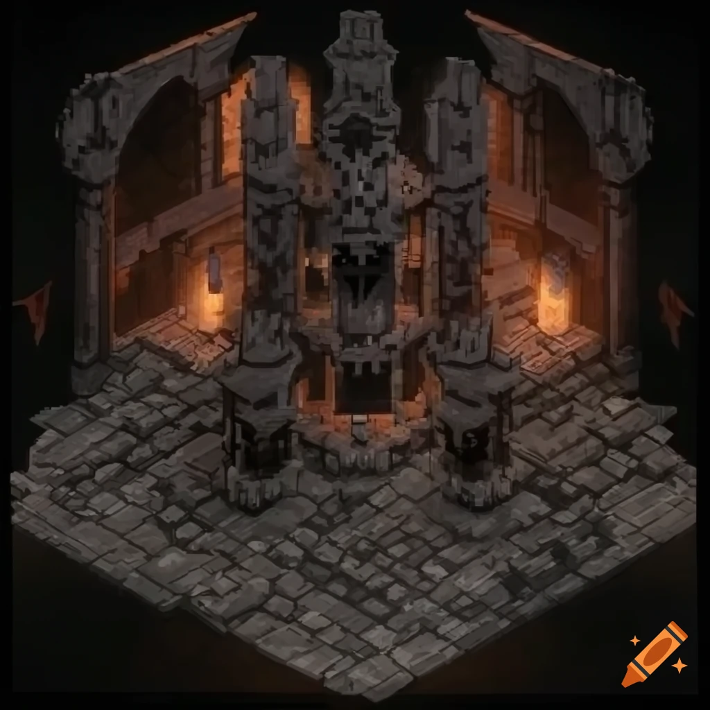 Intricate modular isometric concept art on Craiyon