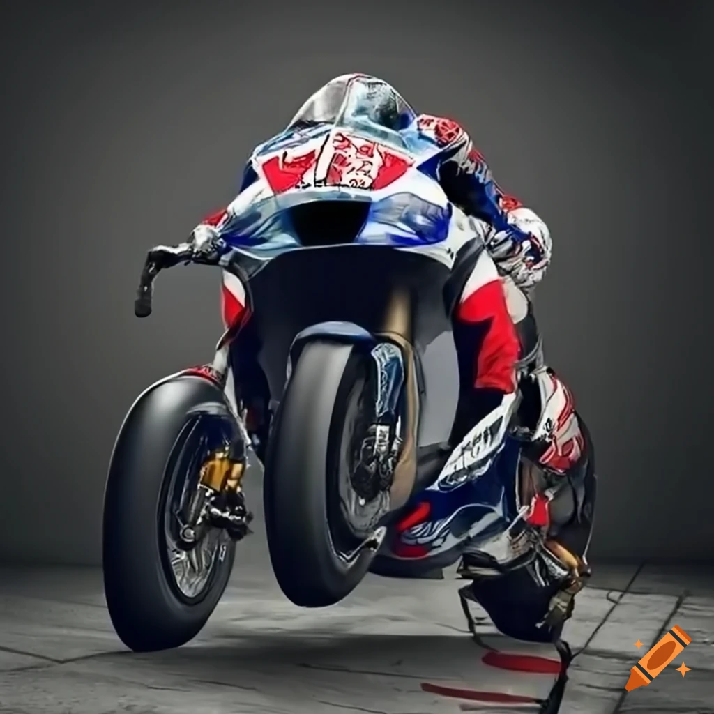 Illustration of motorcycle racers in MotoGP on Craiyon