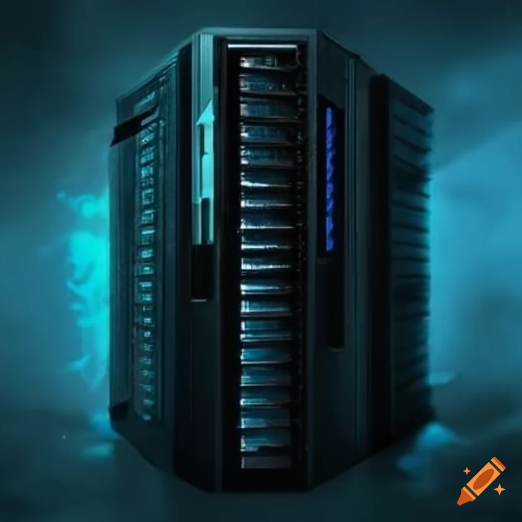 A graphic representation of a server network on Craiyon