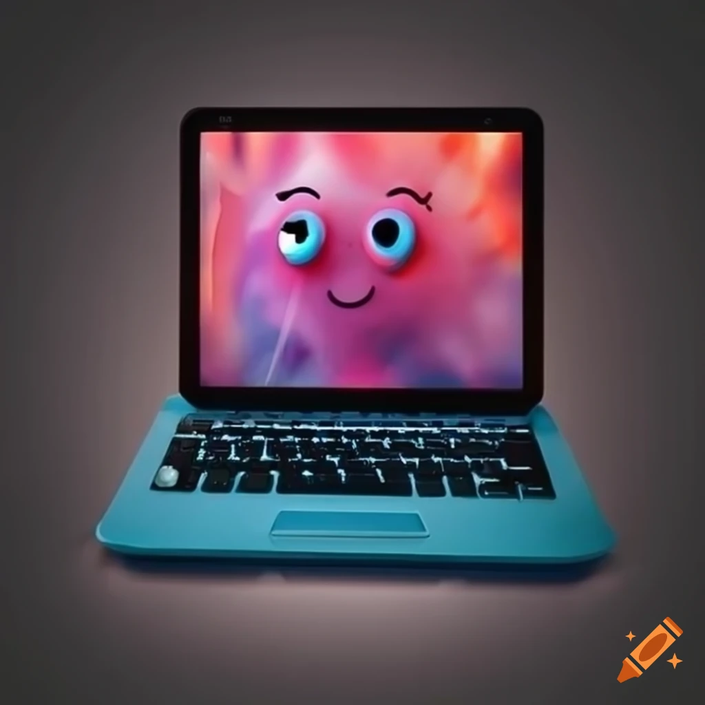 Cute laptop with adorable design on Craiyon