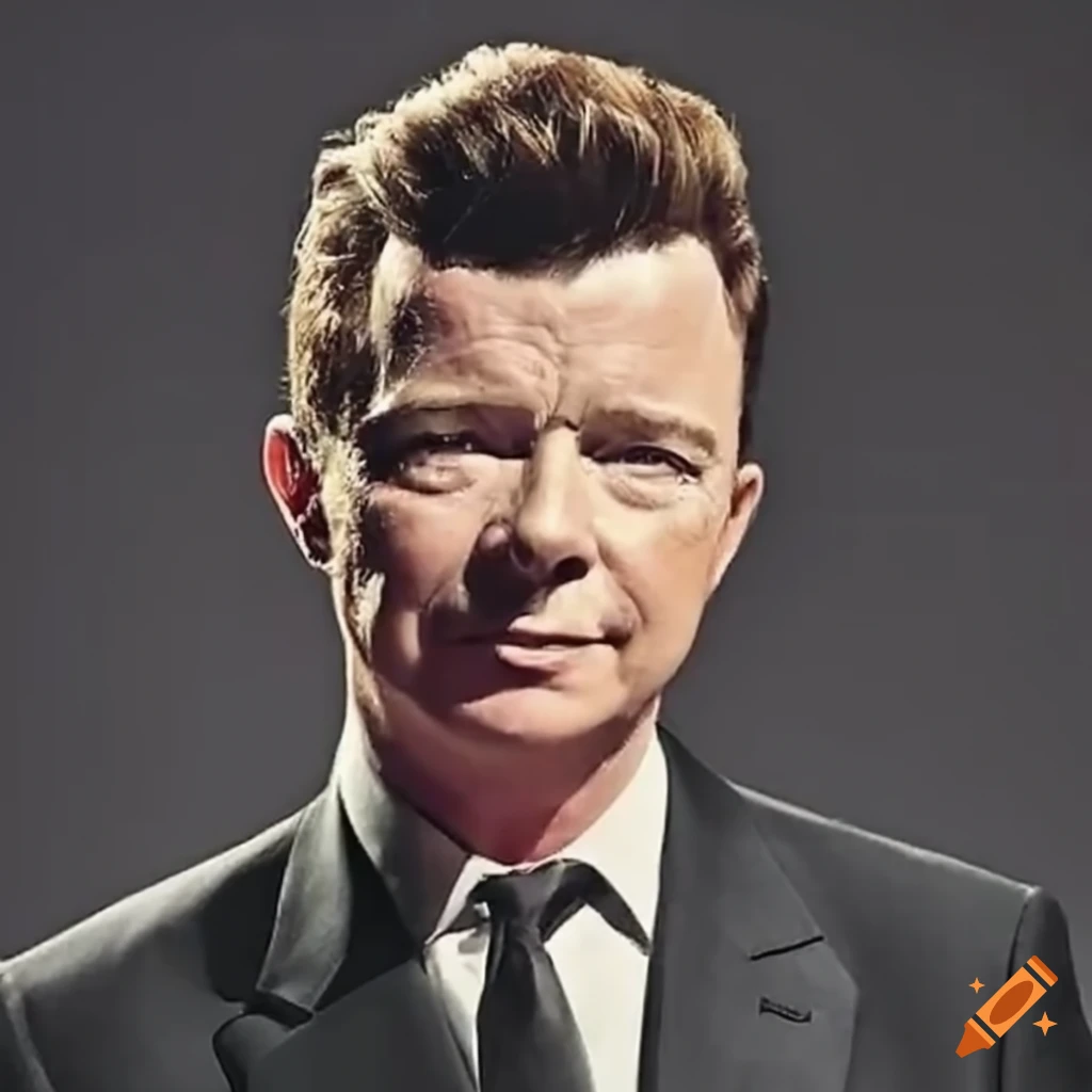 Rick astley wearing a buckle hat on Craiyon