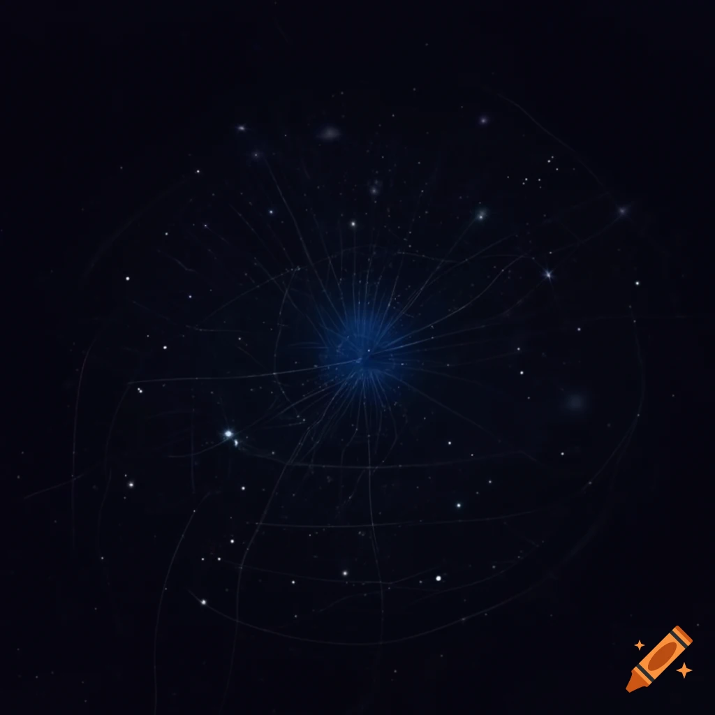High angle shot of a starry neural network