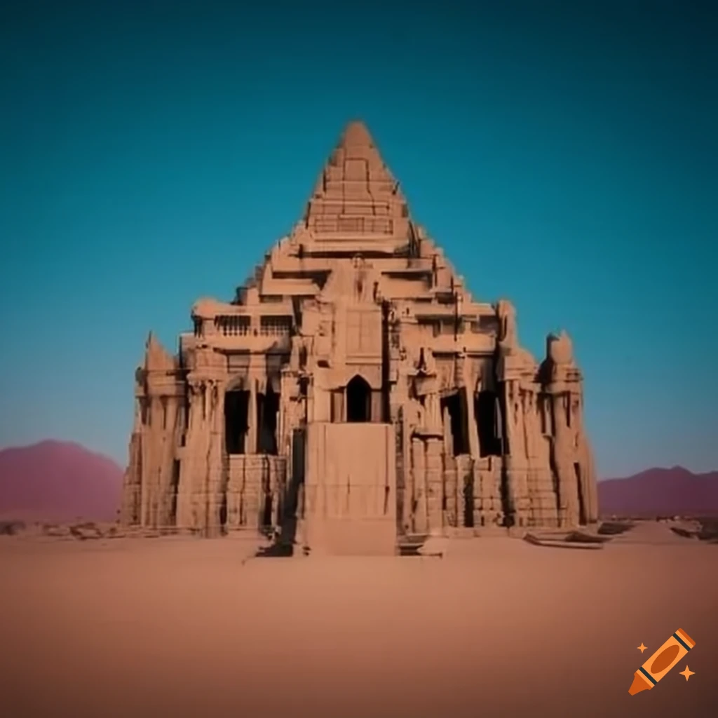 Image of a floating desert temple on Craiyon