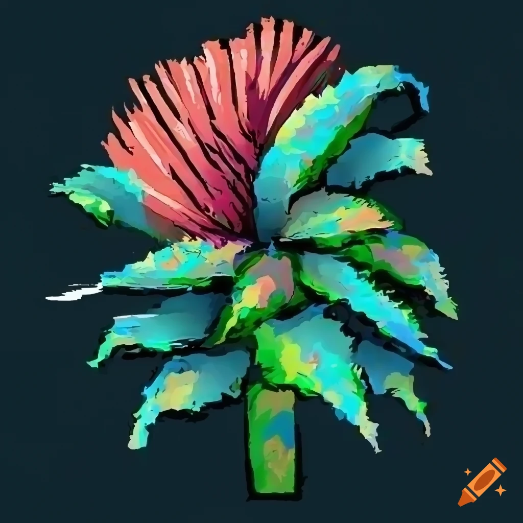 16-bit style illustration of an exotic plant on Craiyon