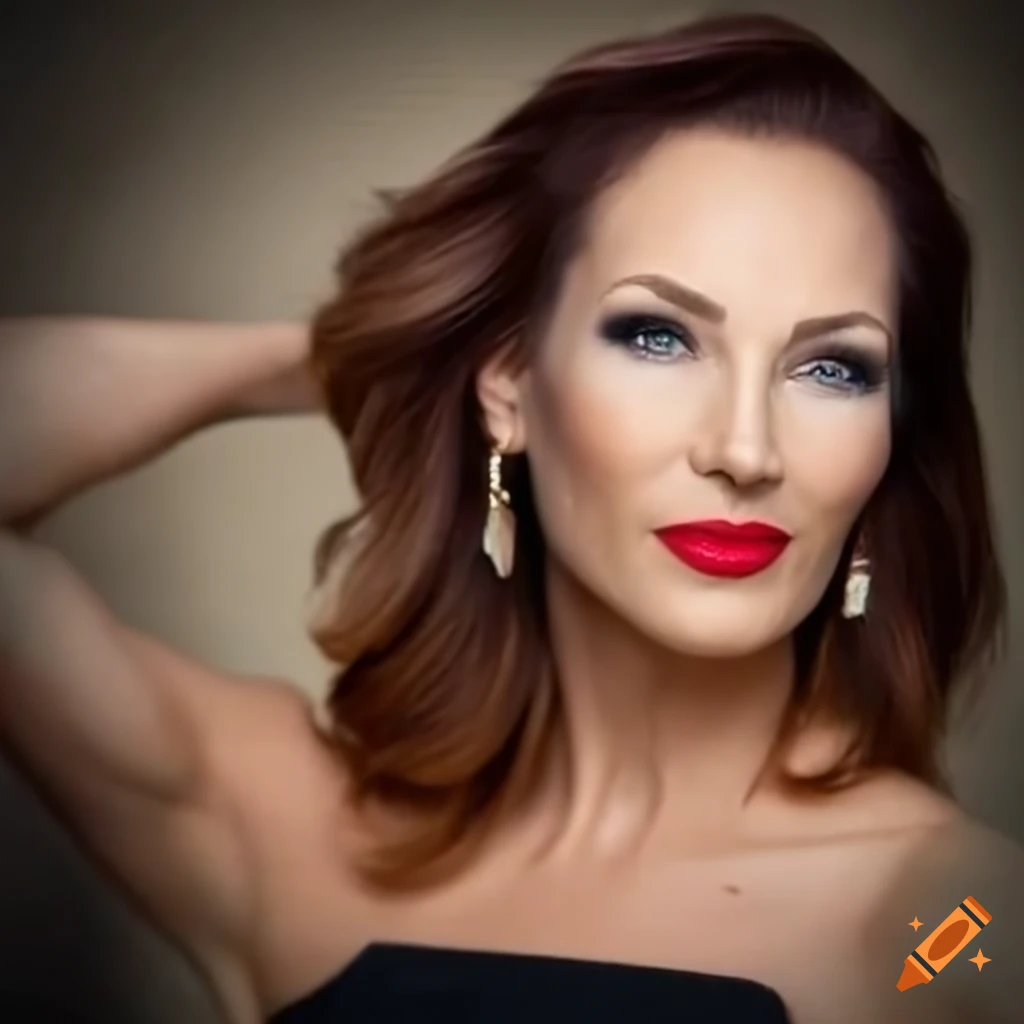 Closeup glamour portrait of Darya Folsom on Craiyon