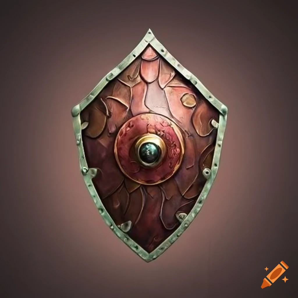 Mythic fantasy earth stone shield on Craiyon