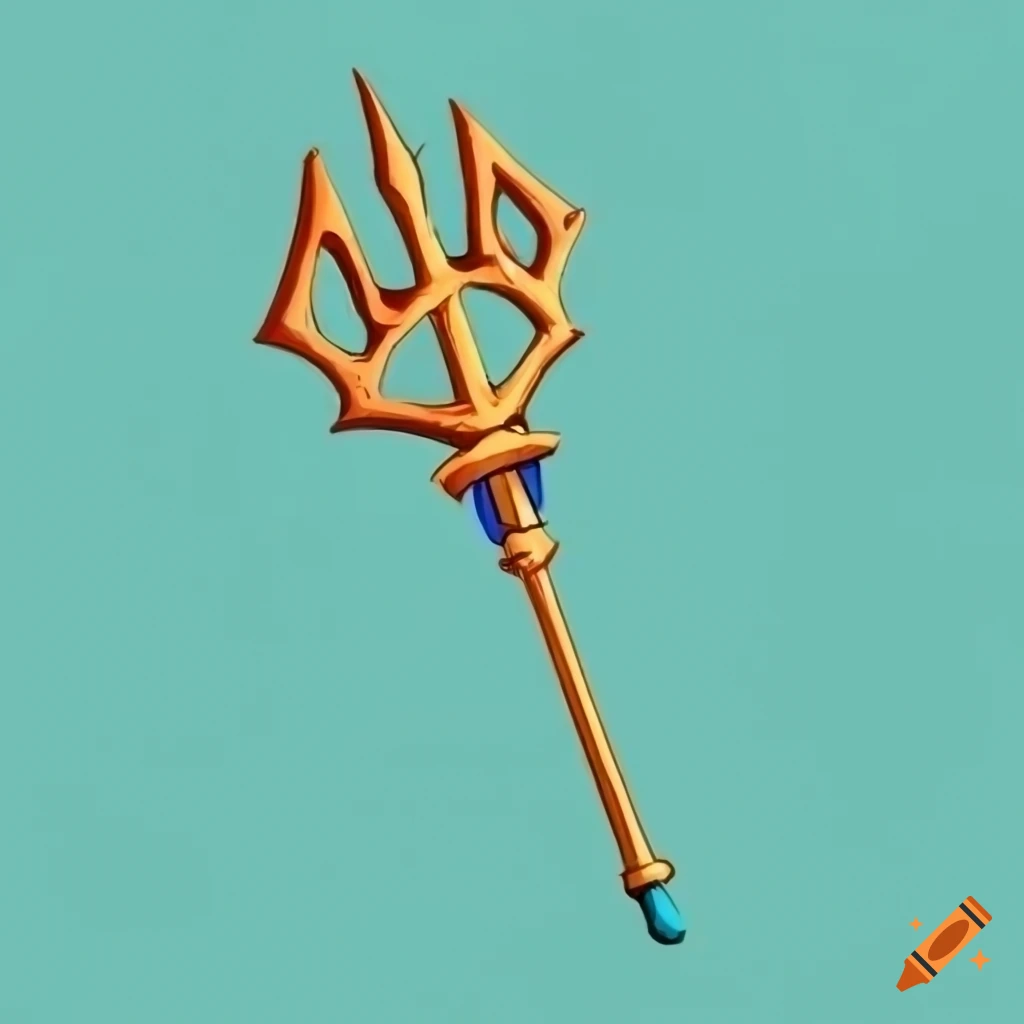 Cartoon tridente illustration on Craiyon