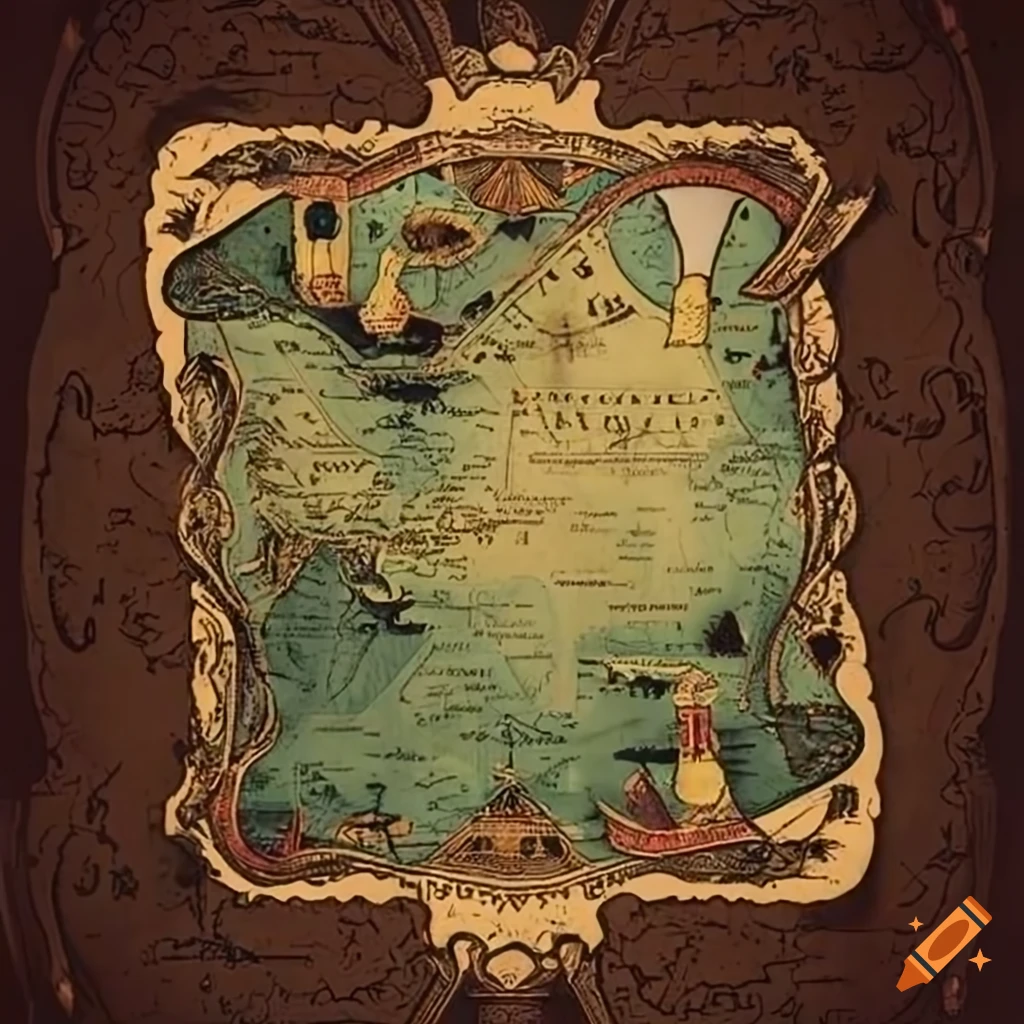 Vintage tarot-style map