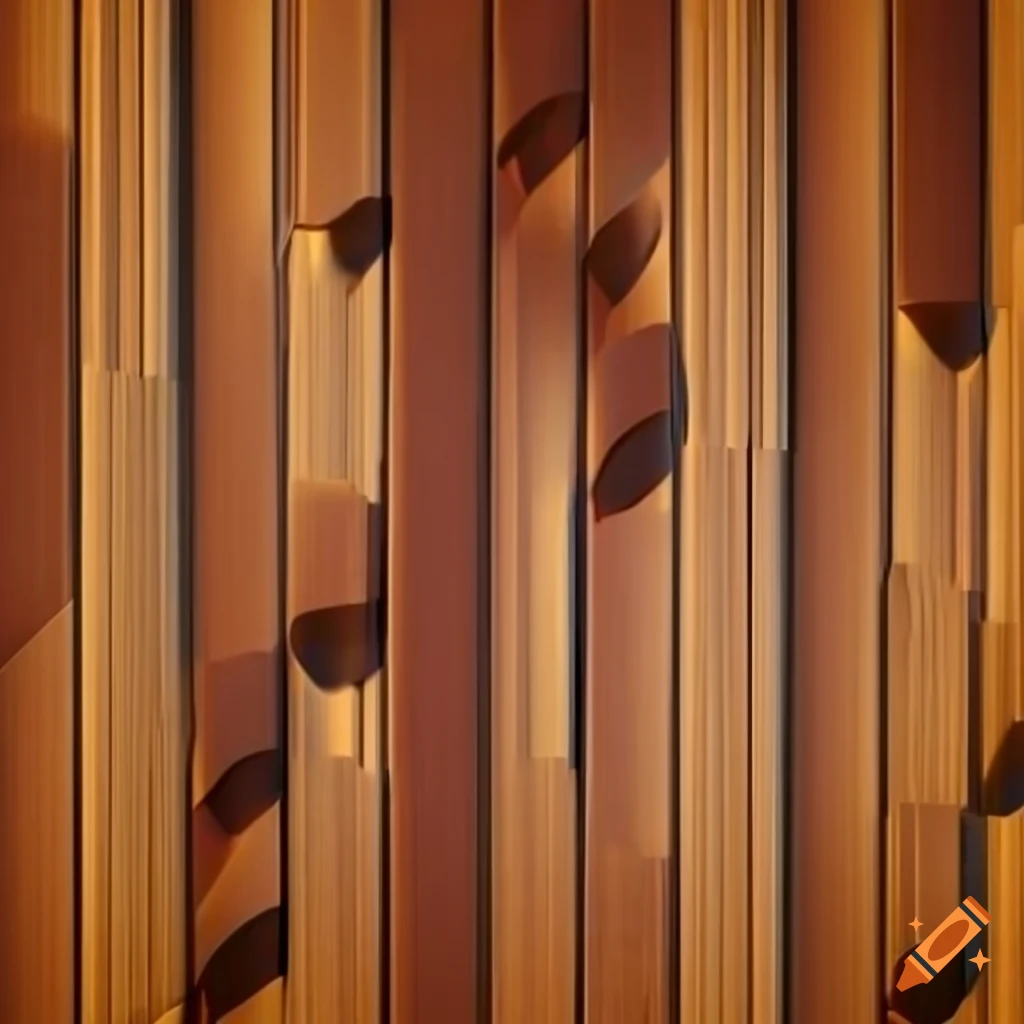 Abstract 3d art with a wood texture