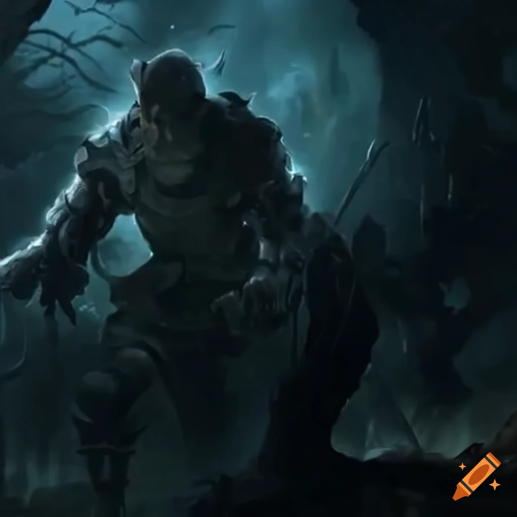 Artwork of a realistic goliath ranger in a forest on Craiyon