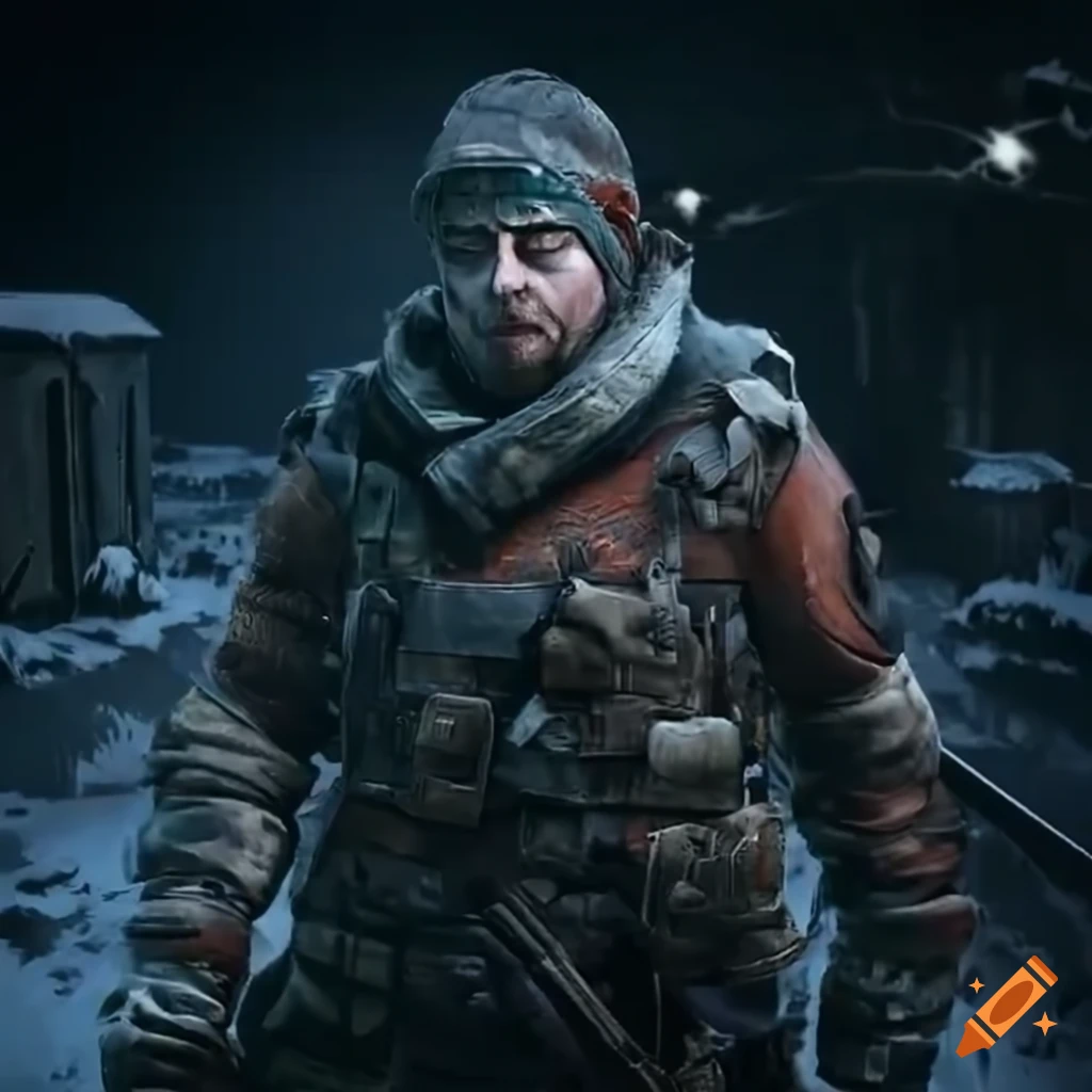 Character portrait of artem from metro exodus on Craiyon